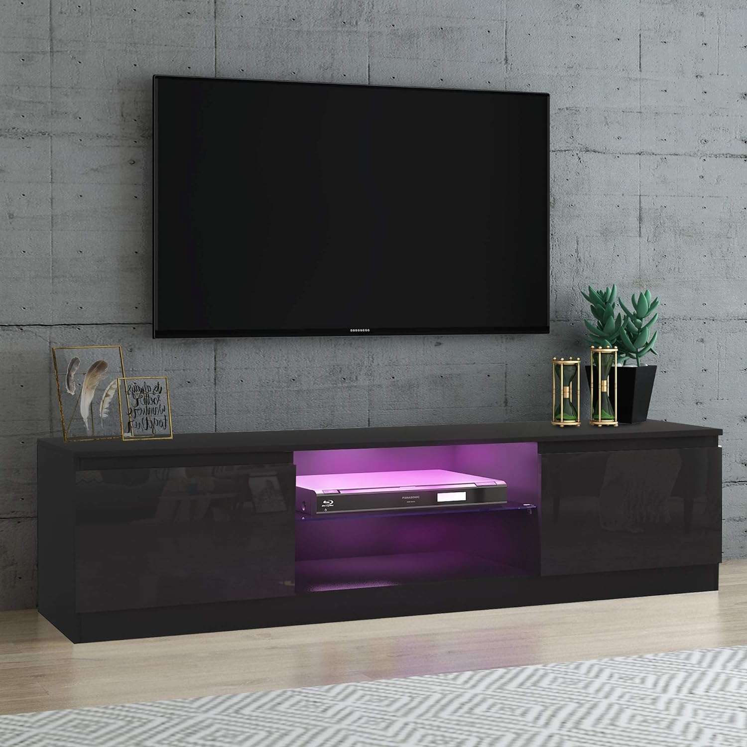 Black is Back: Stylish and Space-Saving Black TV Unit for a ...