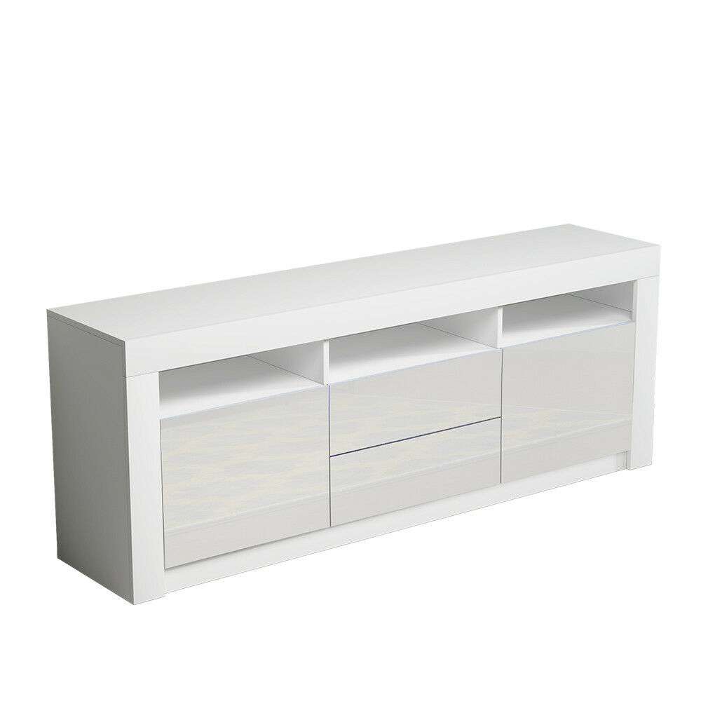 white tv unit with lights / White Gloss Sideboard suitable for 75" Tv's ...